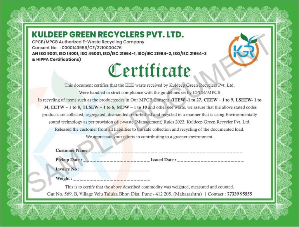 Our Certifications – RECYCLICAA PRIVATE LIMITED